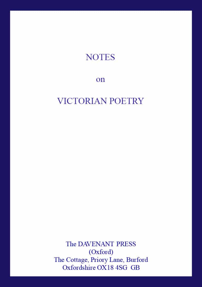 Notes on Victorian Poetry - The Davenant Press